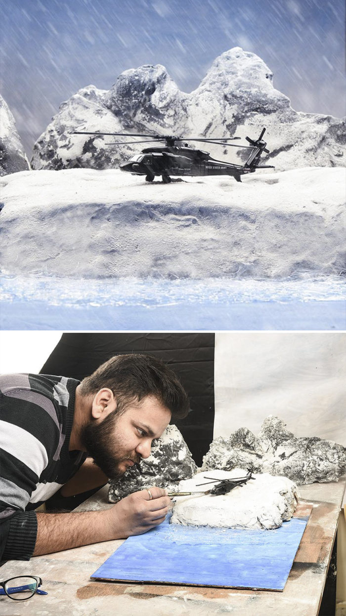 Un fotografo mostra come realizzare scene epiche con oggetti in miniatura Un fotografo mostra come realizzare scene epiche con oggetti in miniatura